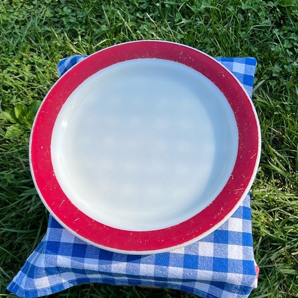 Pyrex | Dining | Vintage Pyrex Red Band 2 Dinner Chop Plate Platter ...